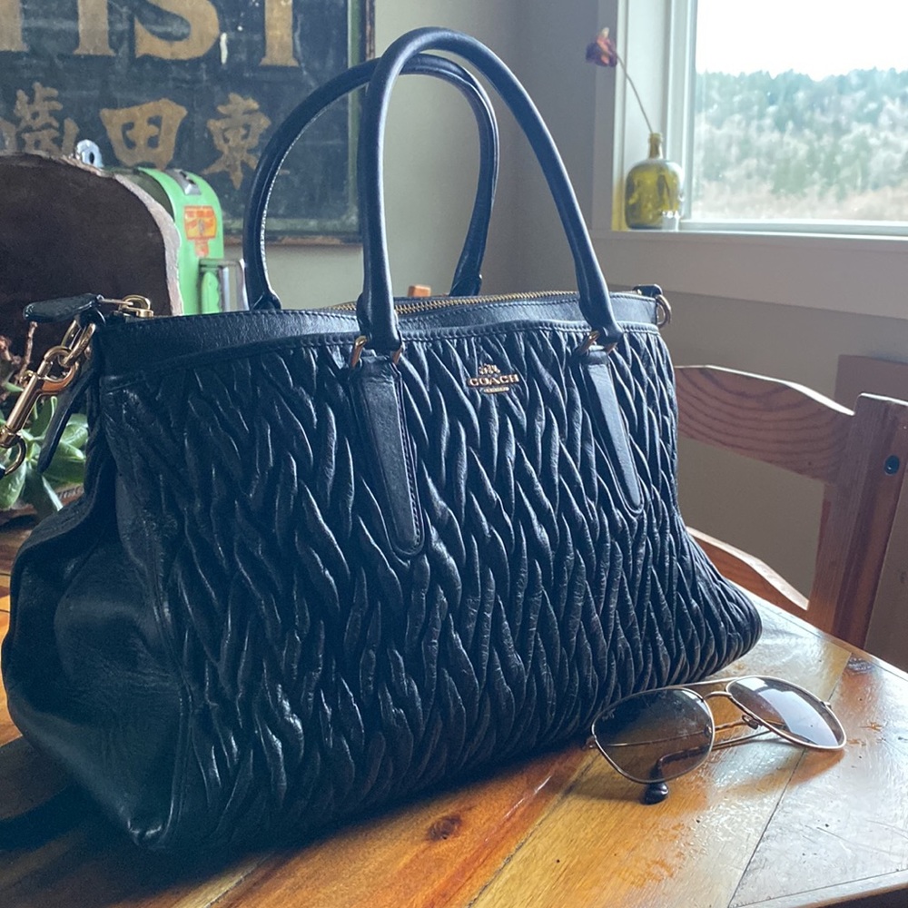 Coach Morgan Satchel Black Leather - Gem
